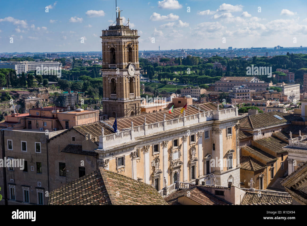 Aerial view at Palazzo Senatorio in Rome, Italy Stock Photo - Alamy