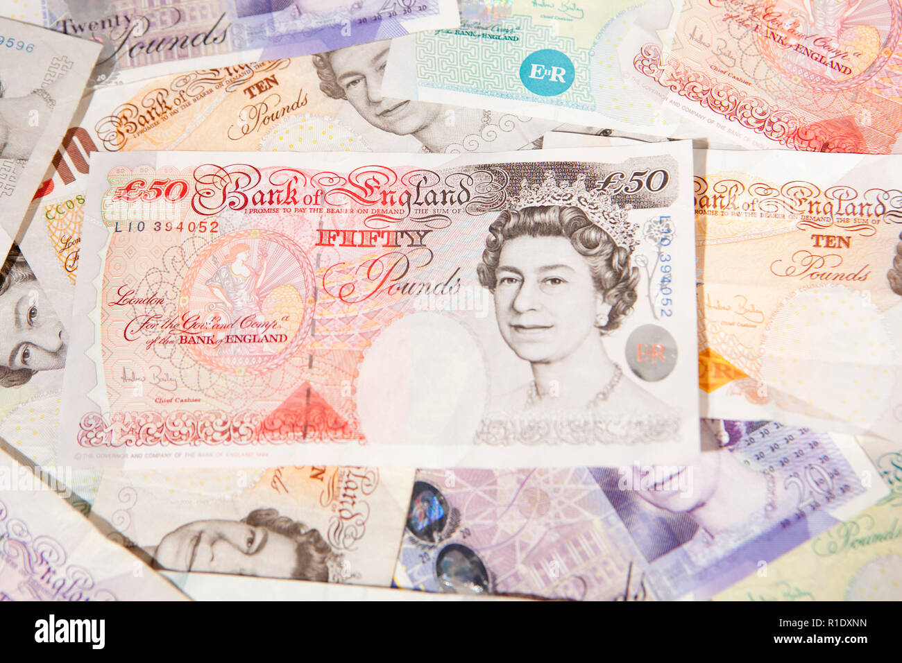 Illustrative image of a fifty pound note Stock Photo - Alamy