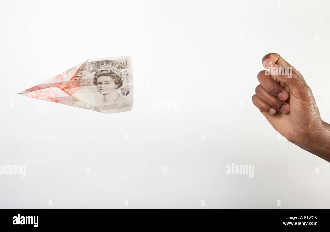 Pound note folded hi-res stock photography and images - Alamy