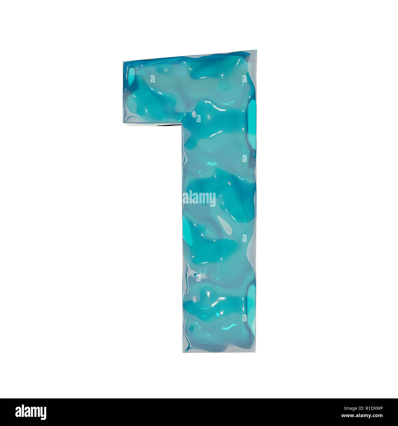 Blue Liquid / Water number, 3d rendering Stock Photo - Alamy