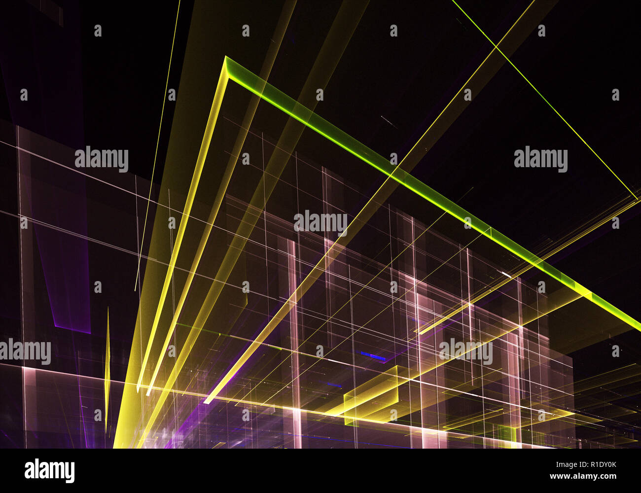 Abstract 3D fractal background, texture. Virtual Neon City Stock Photo ...