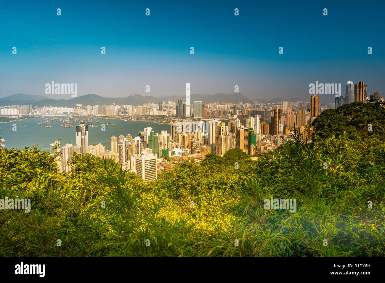 Hong Kong Skyline View From Victoria Peak Stock Photo - Alamy