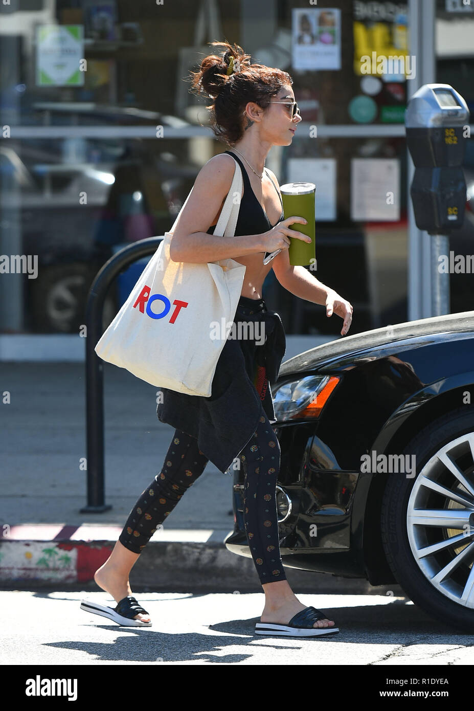 Sarah Hyland looks happy after finishing her workout Featuring: Sarah ...