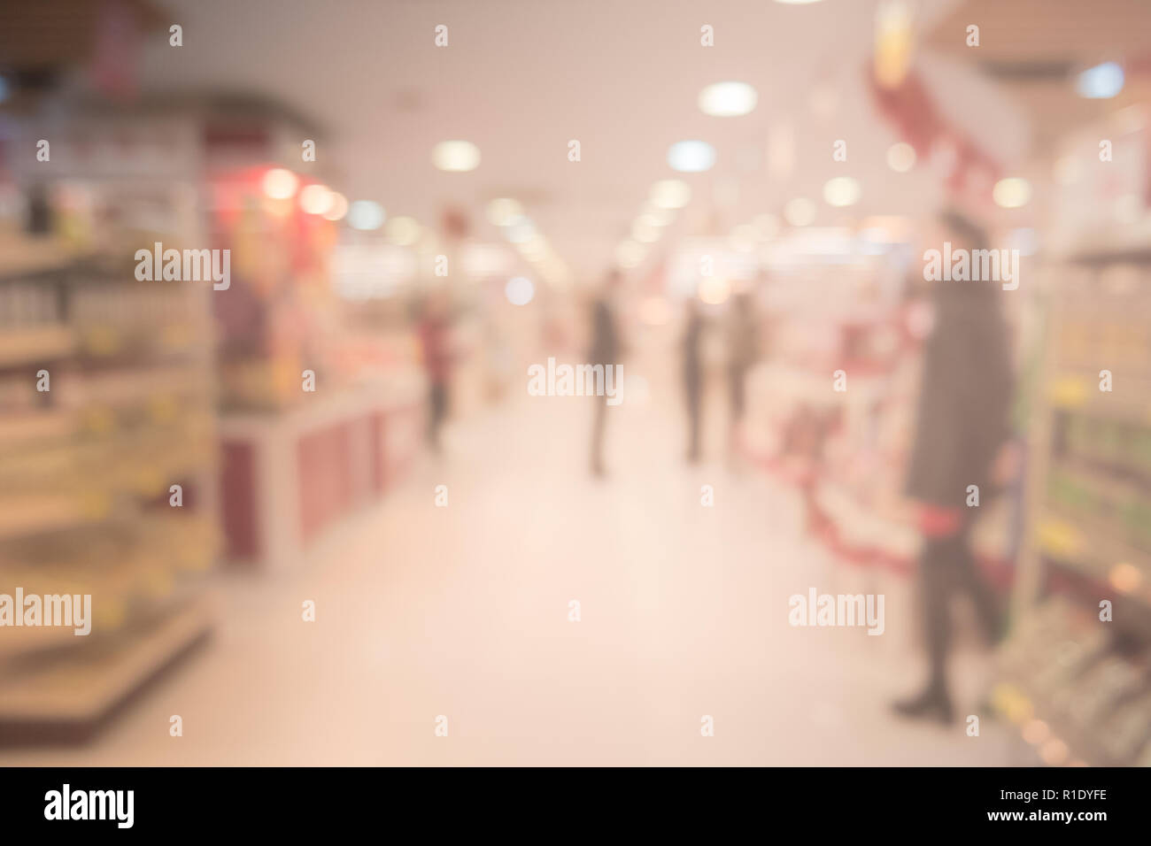 Abstract supermarket grocery store blurred defocused background Stock ...