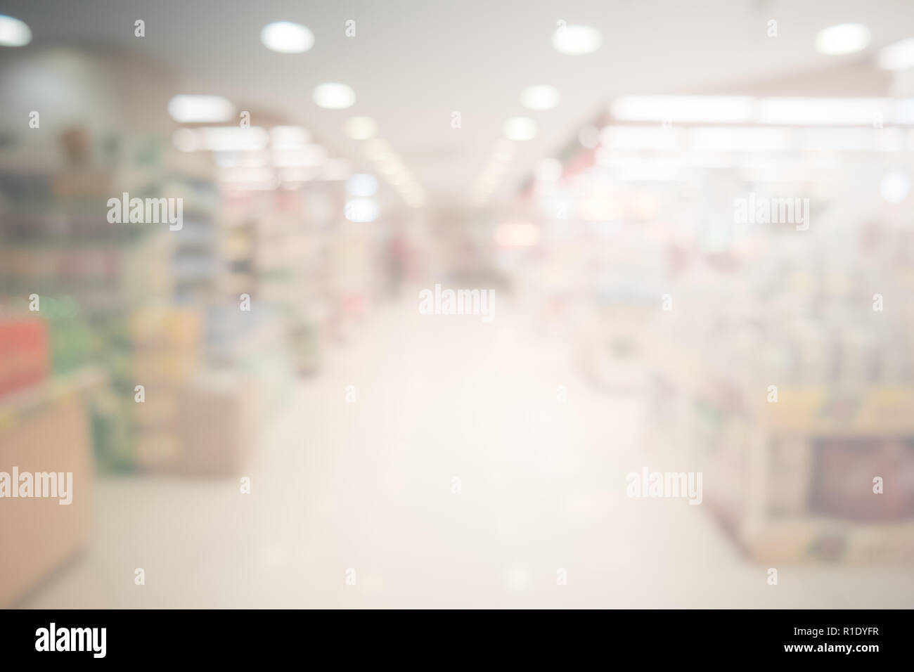 Abstract supermarket grocery store blurred defocused background Stock ...