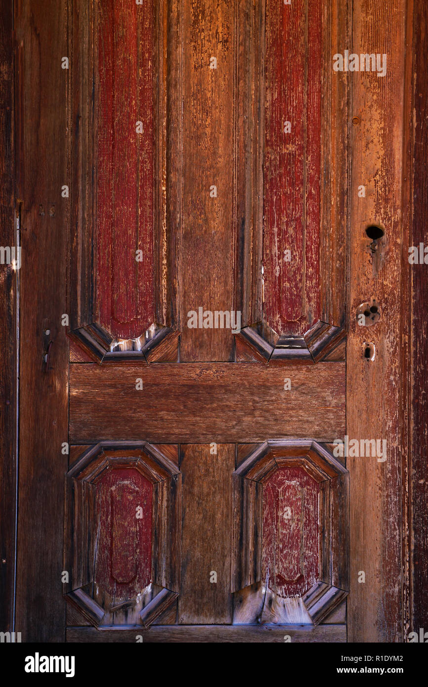Old wooden door without door lock and handle, background Stock Photo ...