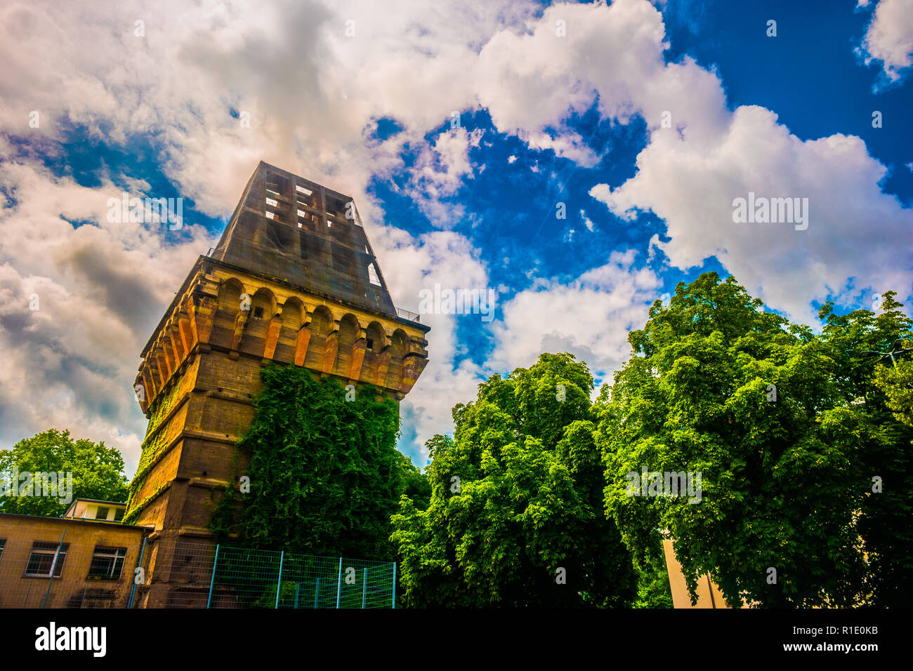 High-rise bunker Hochbunker on Augustinerhof. Bonn, Germany Stock Photo ...