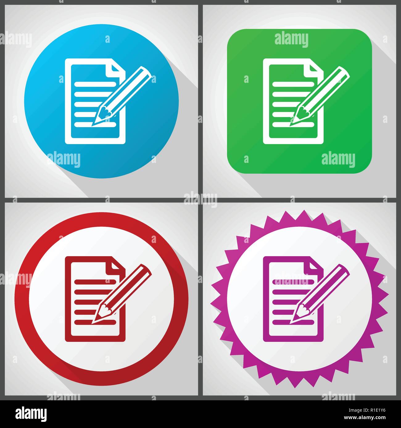 Vector icons with 4 options. Subscribe flat design icon set easy to ...