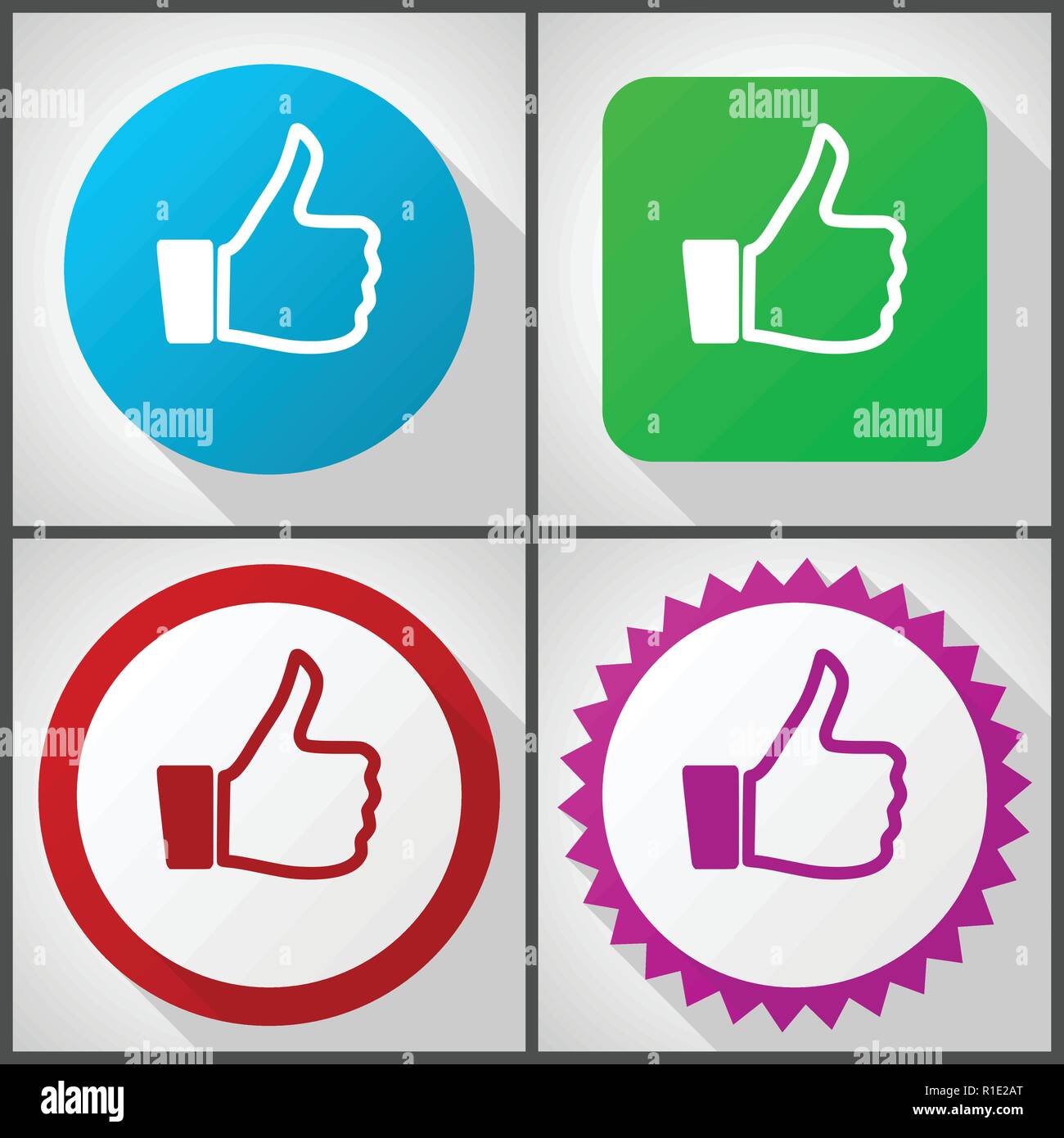 Vector icons with 4 options. Like flat design icon set easy to edit in ...
