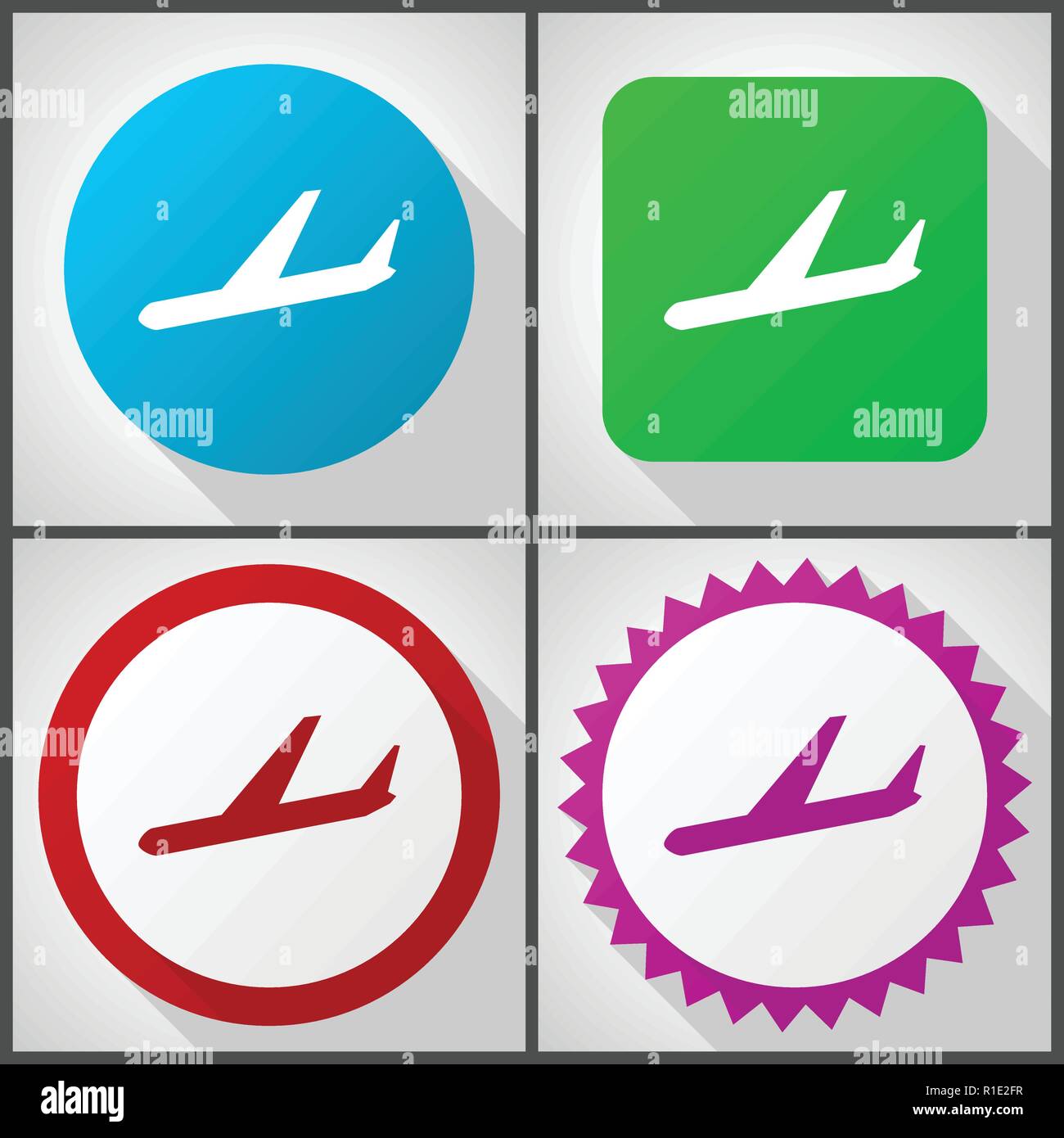 Vector icons with 4 options. Arrivals flat design icon set easy to edit in eps 10 Stock Vector ...