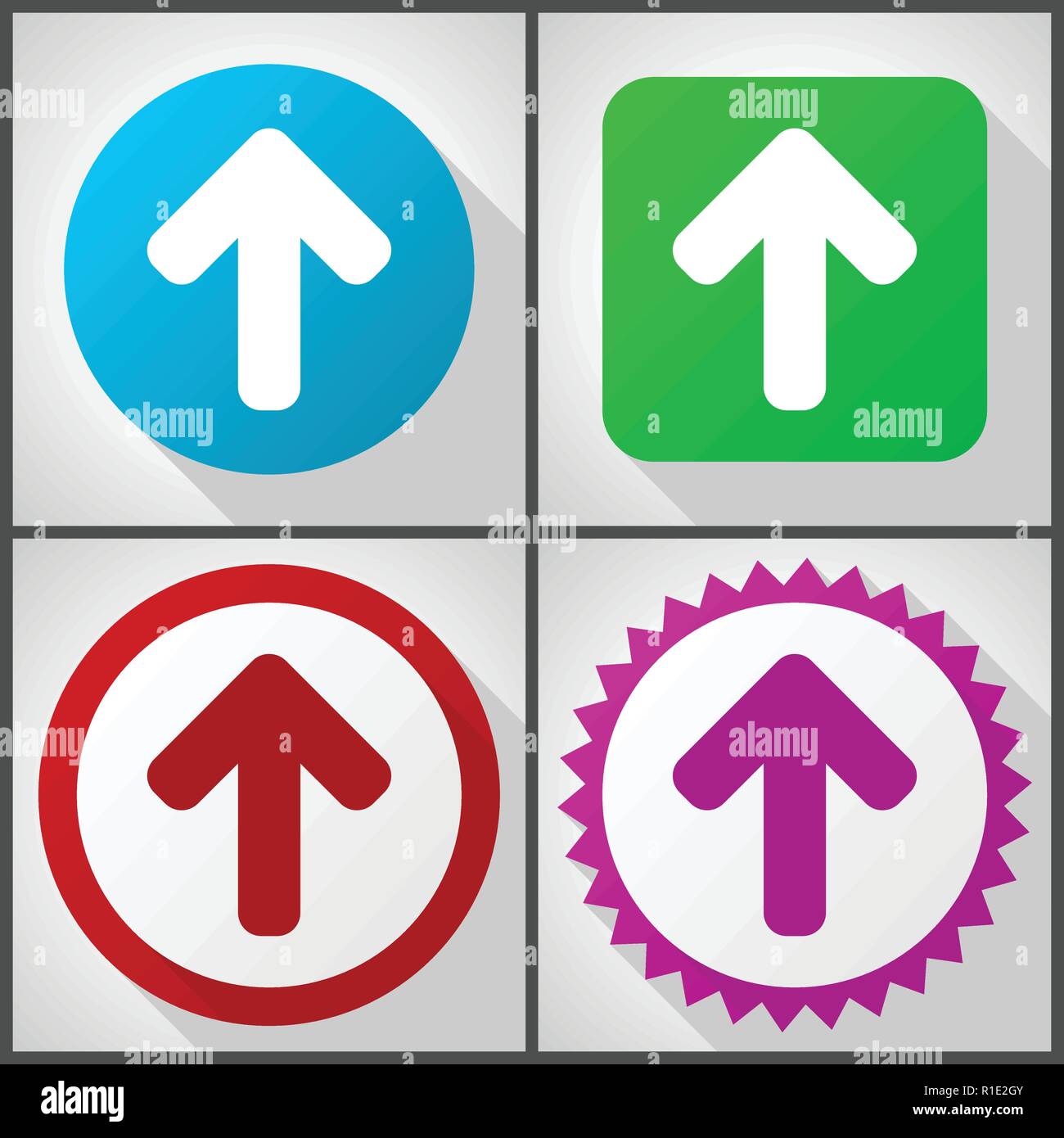 Vector icons with 4 options. Up arrow flat design icon set easy to edit in eps 10 Stock Vector ...