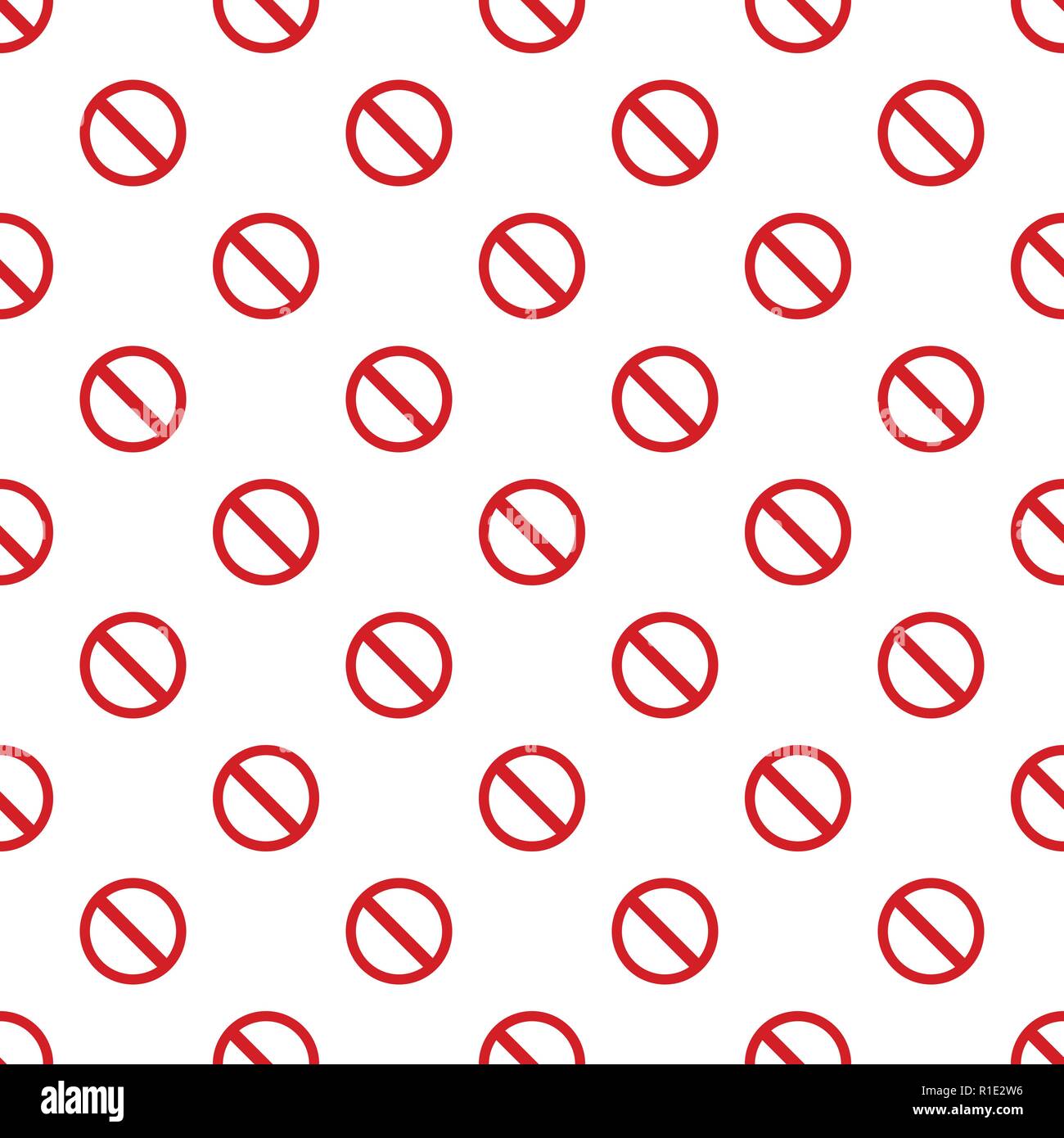 Prohibition sign or no sign pattern seamless. Repeat illustration of ...
