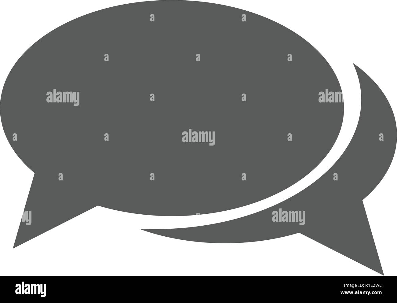 Speech bubbles icon vector simple isolated on white background Stock ...