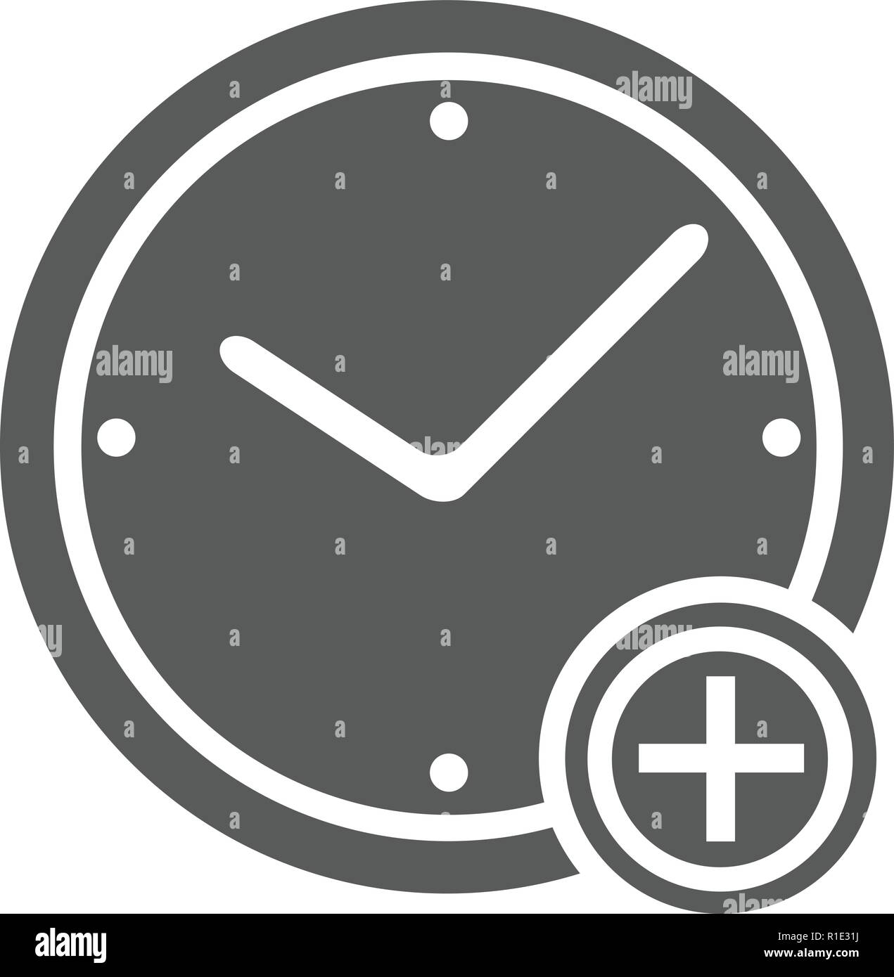 Time plus icon. Vector simple illustration of time plus icon isolated ...