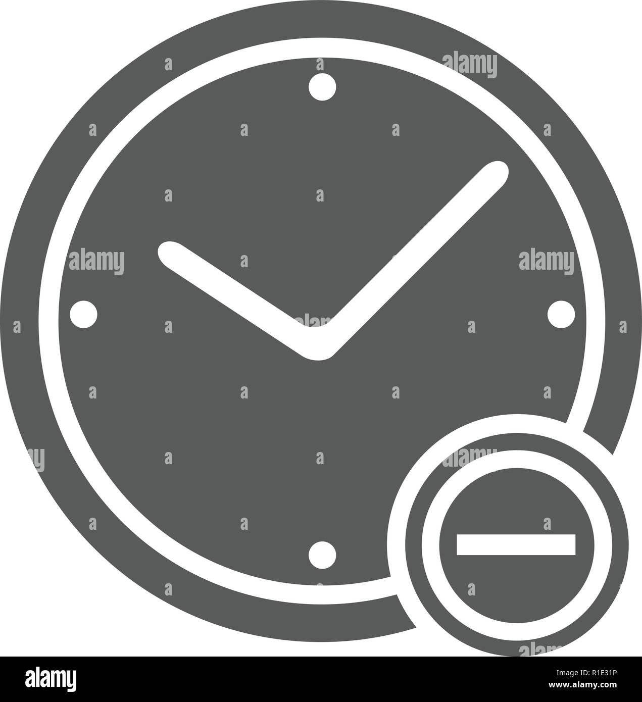 Time minus icon. Vector simple illustration of time minus icon isolated ...