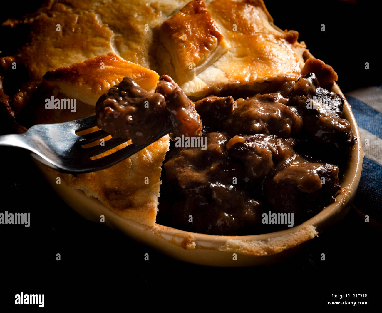 traditional homemade Rustic Beef Steak Pie Stock Photo - Alamy
