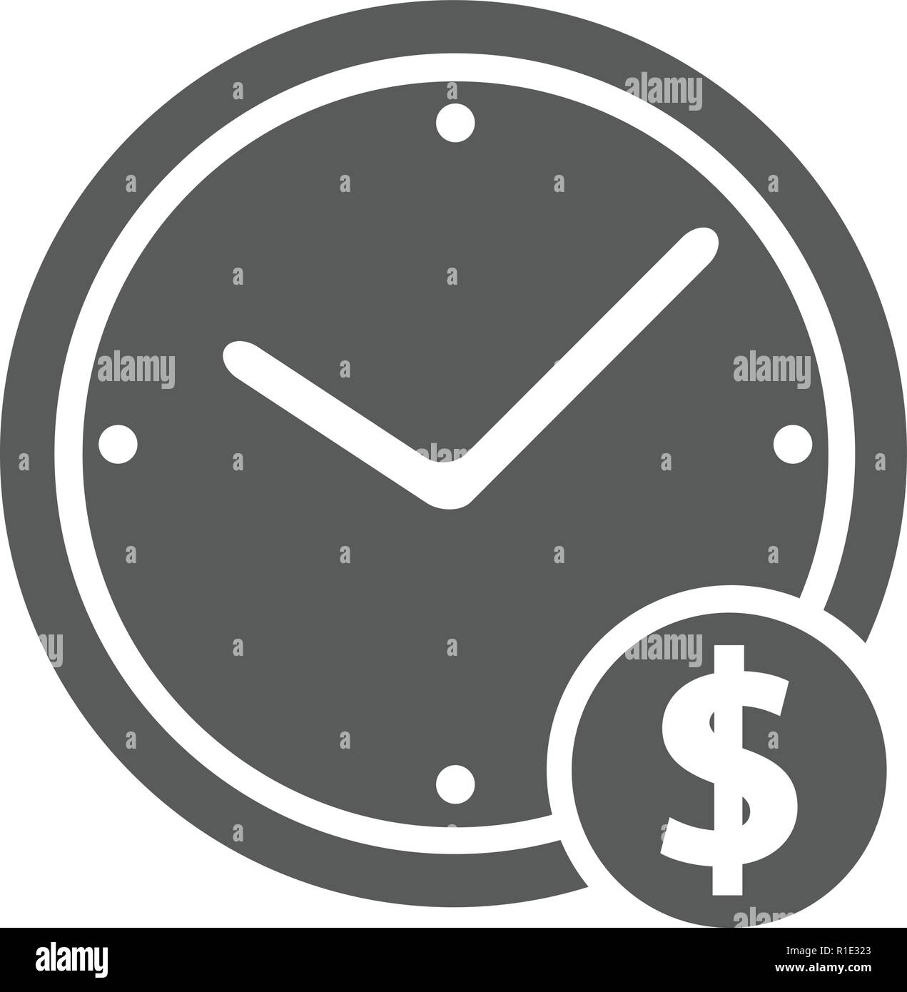Clock money icon. Simple illustration of clock money vector icon ...