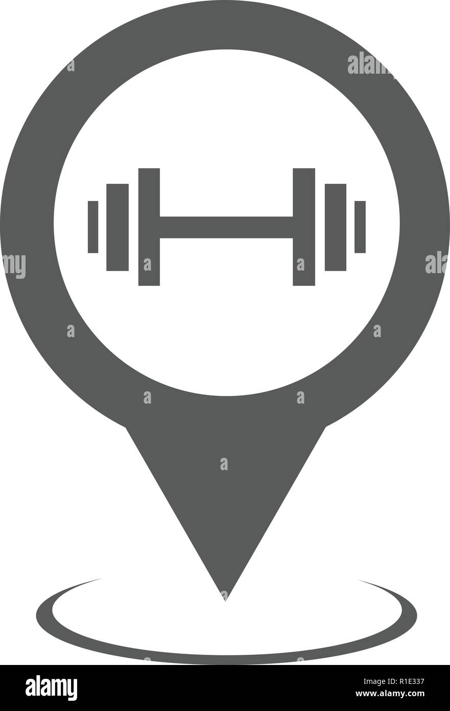 Gym map pointer icon. Simple illustration of gym map pointer vector ...