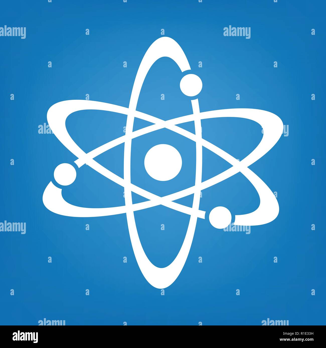 Atom icon. Simple blue illustration of atom vector icon for any web ...