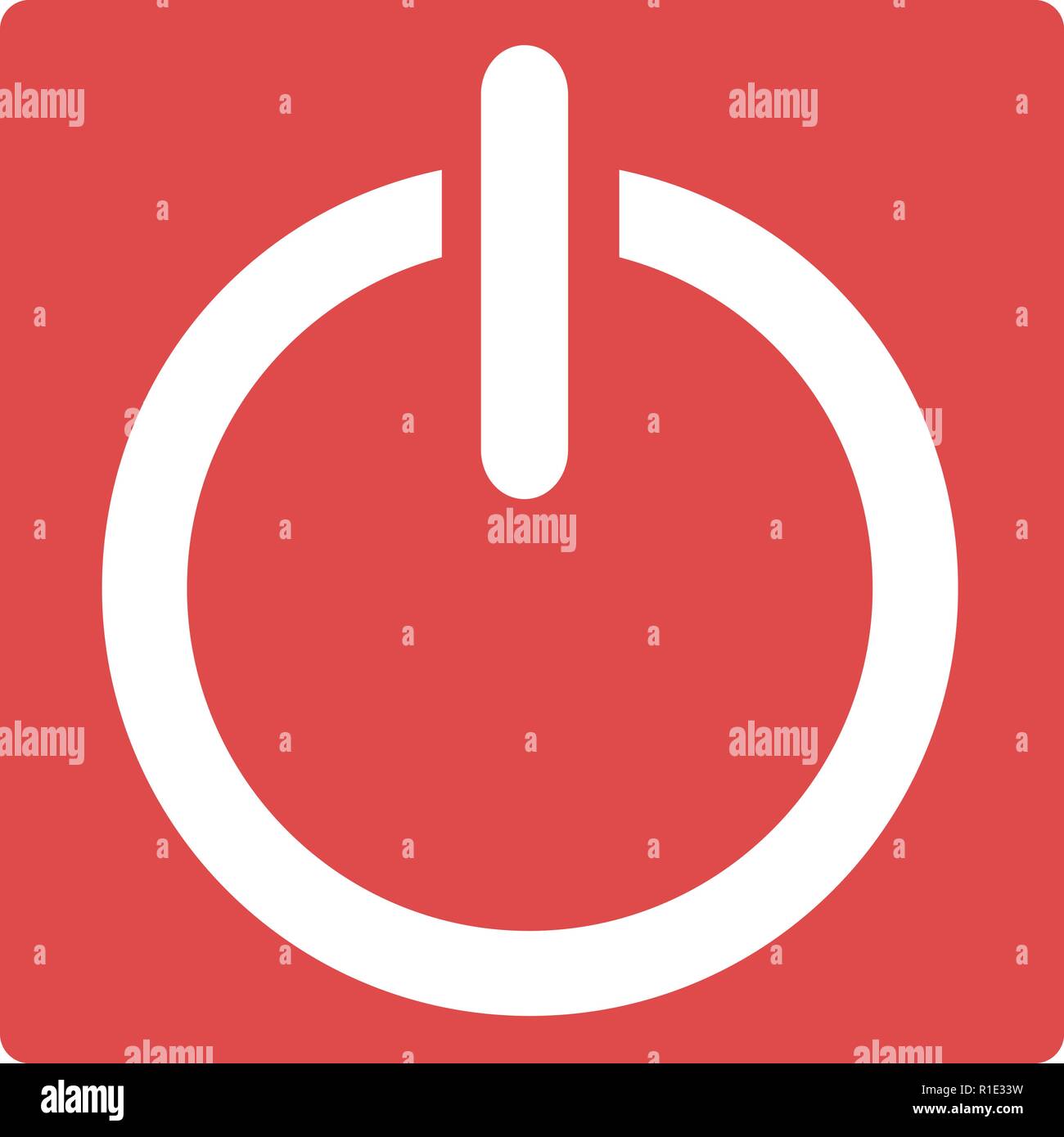 Red power icon. Simple illustration of red power vector icon isolated ...