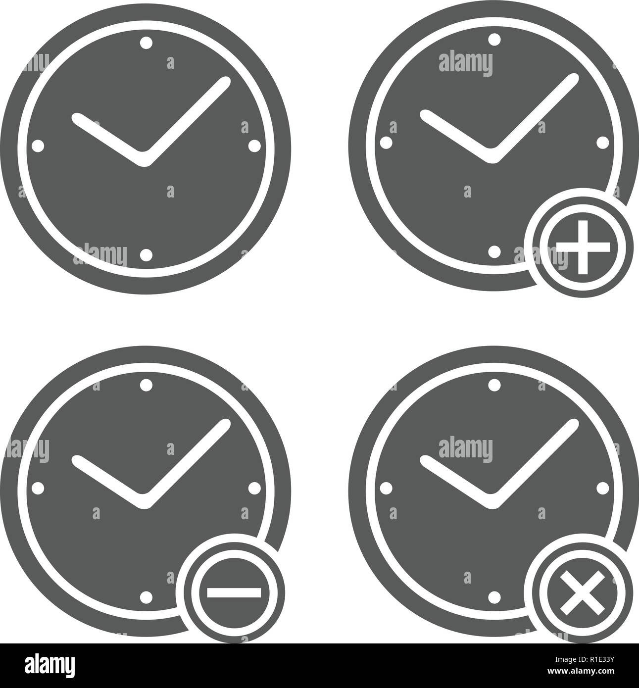 Clock icon set. Simple illustration of clock vector icon set isolated ...