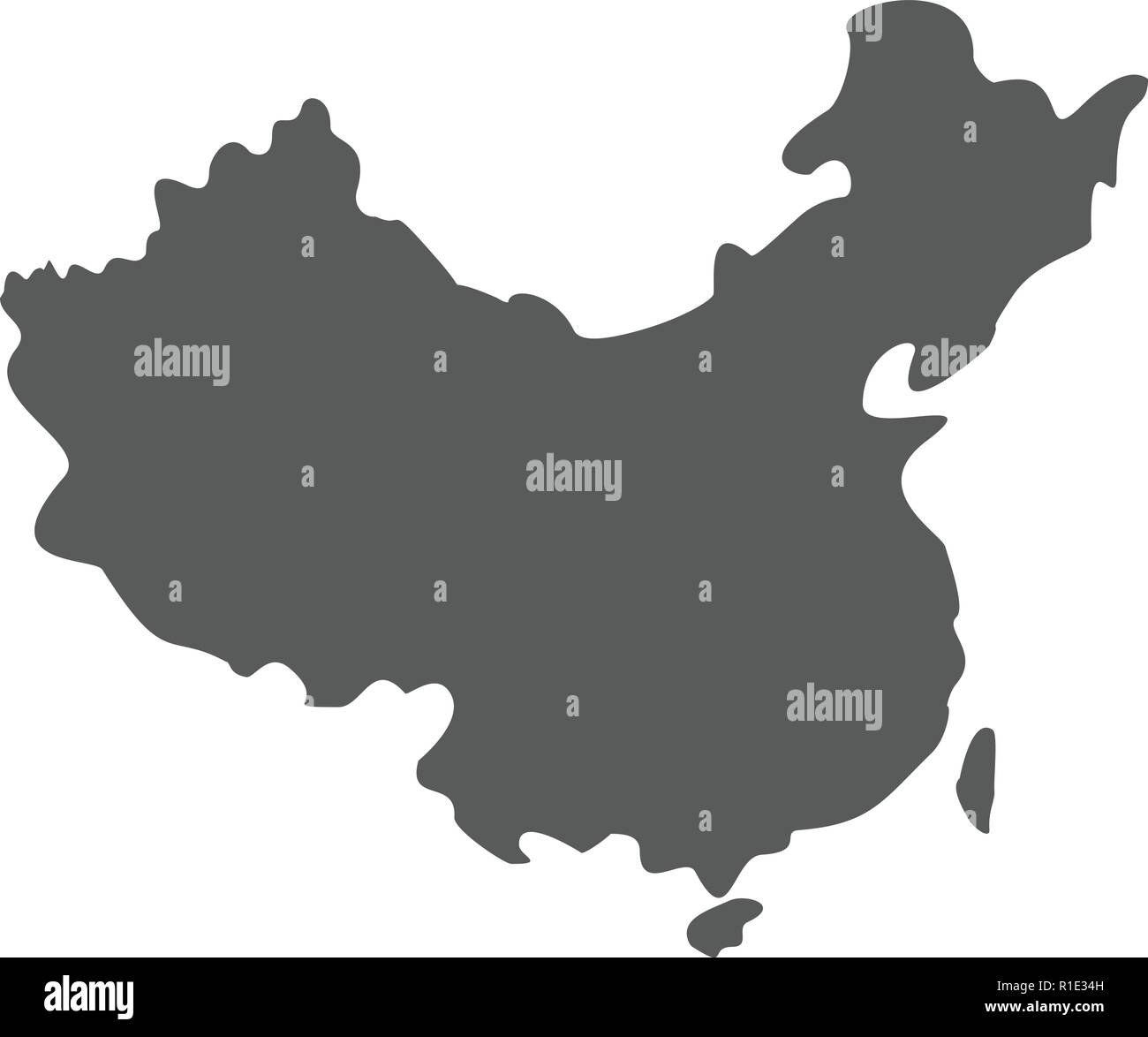 China map icon. Vector simple illustration of China map icon isolated ...