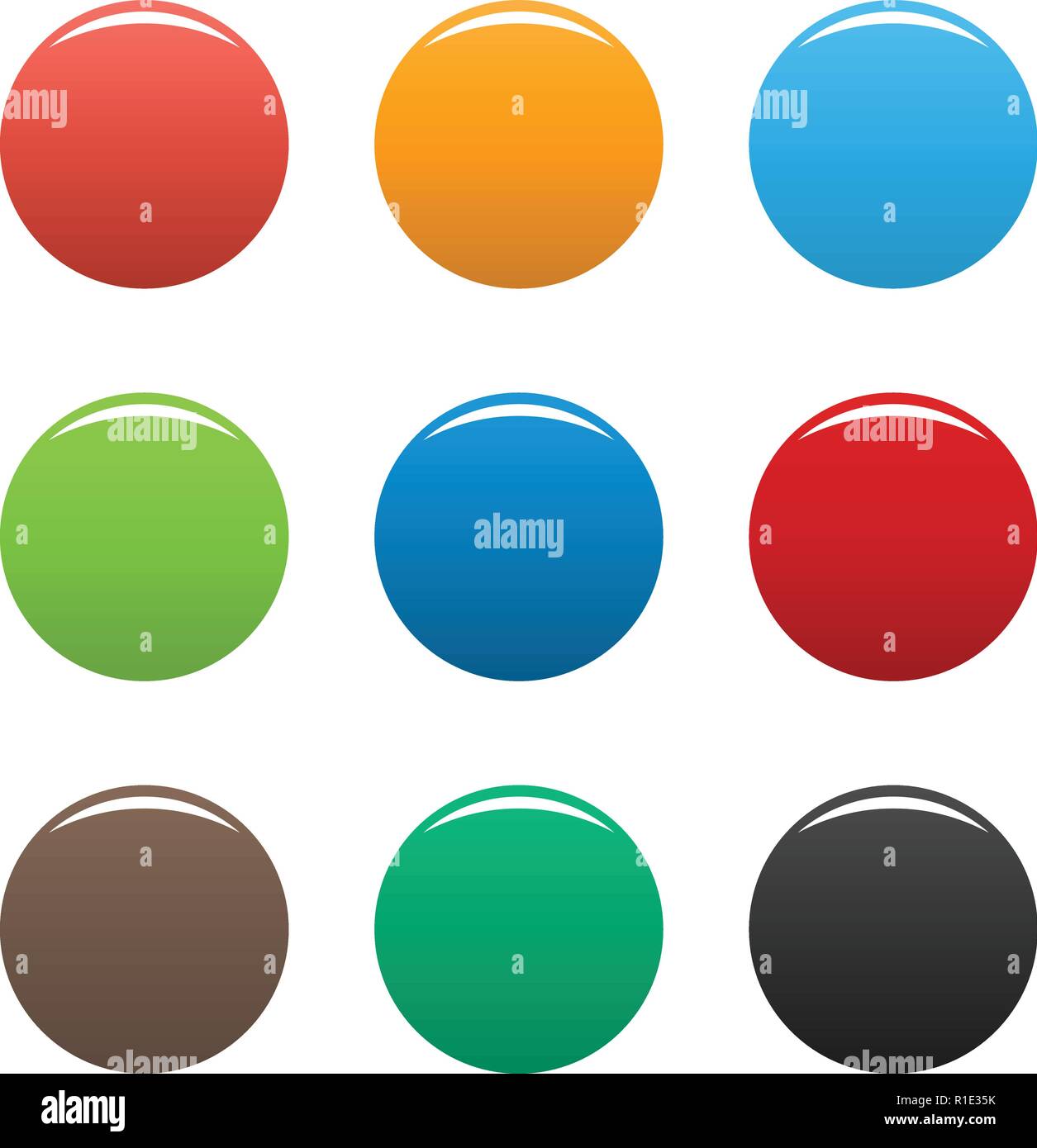 Colorful buttons icon set. Vector simple illustration of colorful ...