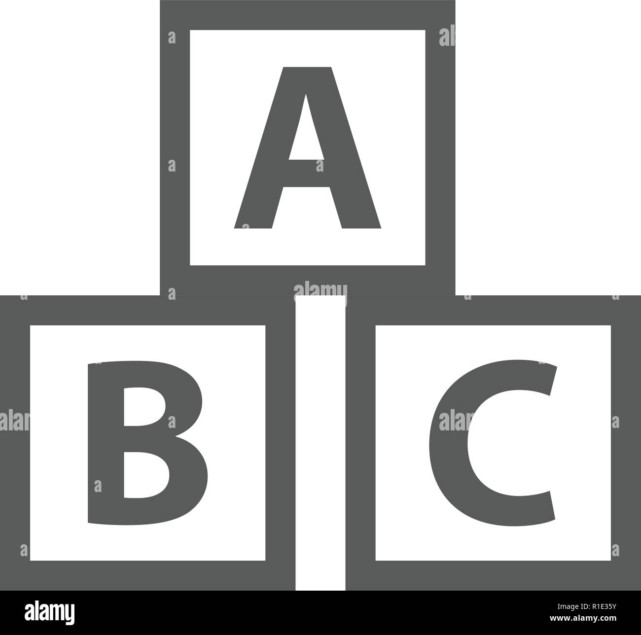 Education abc blocks icon. Vector simple illustration of education abc ...