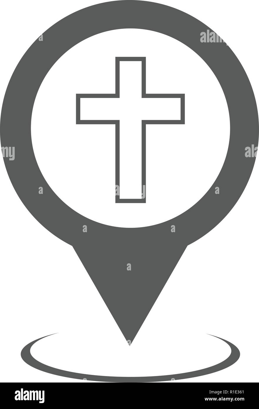 Church map pointer icon. Vector simple illustration of church map ...