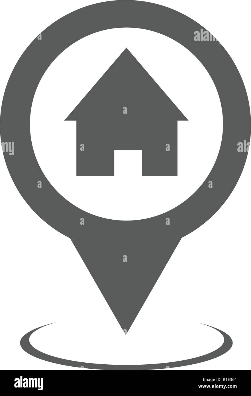 Home map pointer icon. Simple illustration of home map pointer vector ...