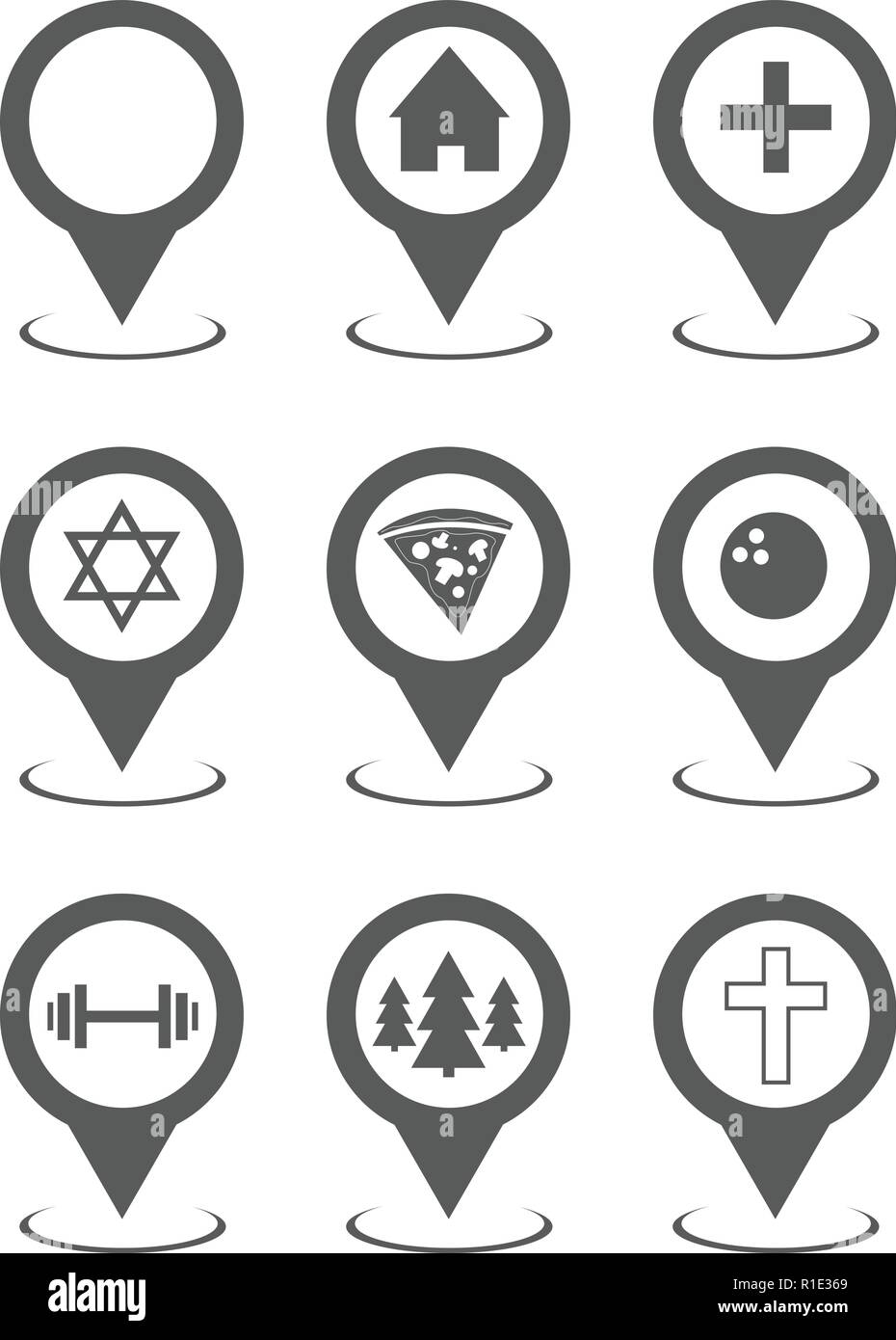 Map Pointer Set Collection Vector Simple Illustration Of Map Pointer Set Isolated On White