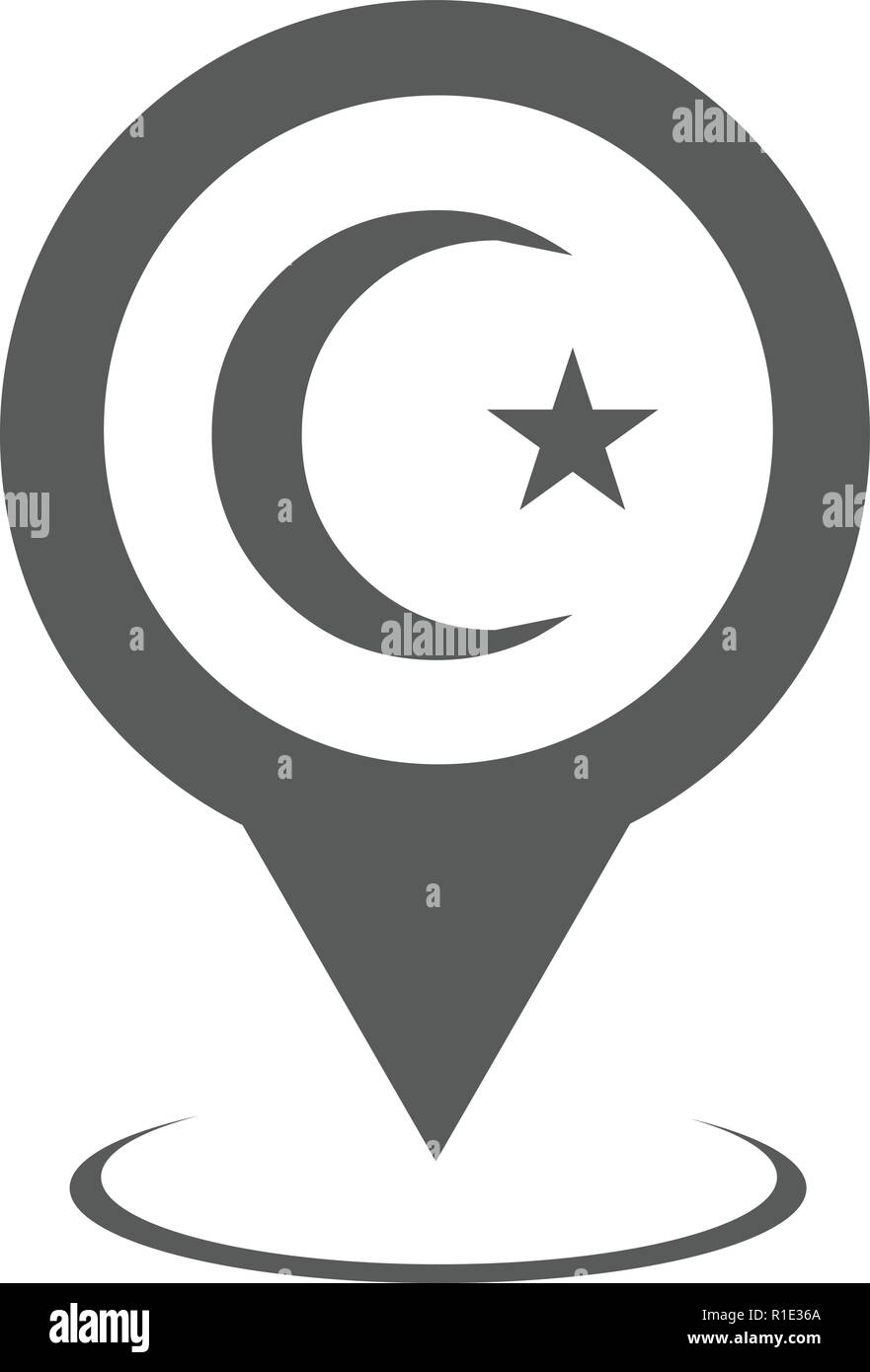 Mosque map pointer icon. Vector simple illustration of mosque map ...