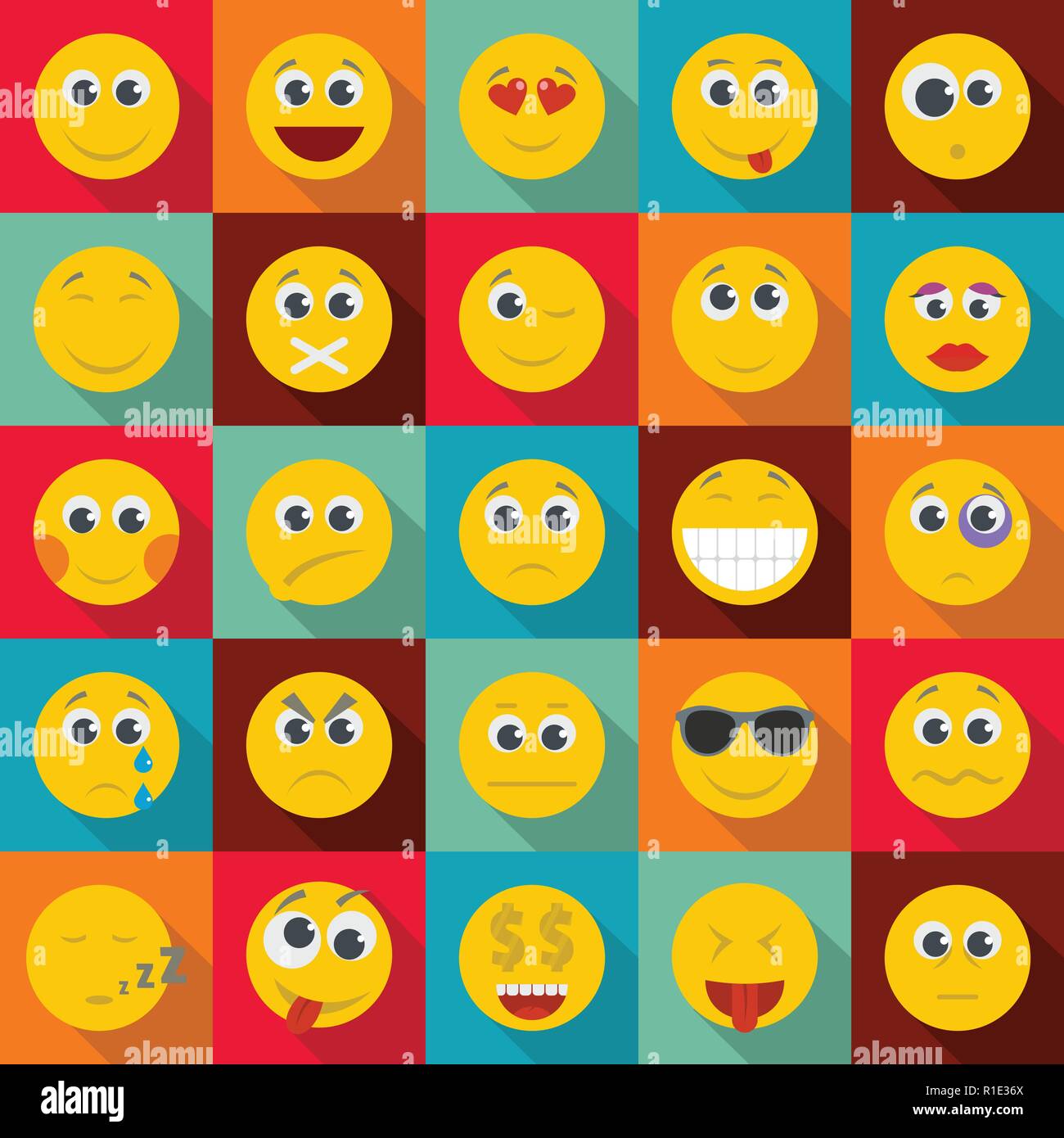 Smile icon set. Flat illustration of 50 smile vector icons for web ...