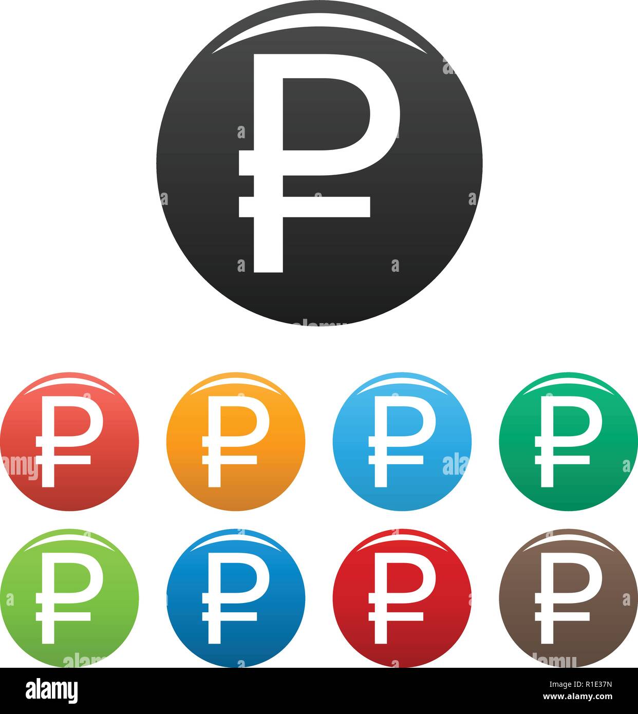 Ruble symbol icons set. Vector simple set of Ruble symbol vector icons ...