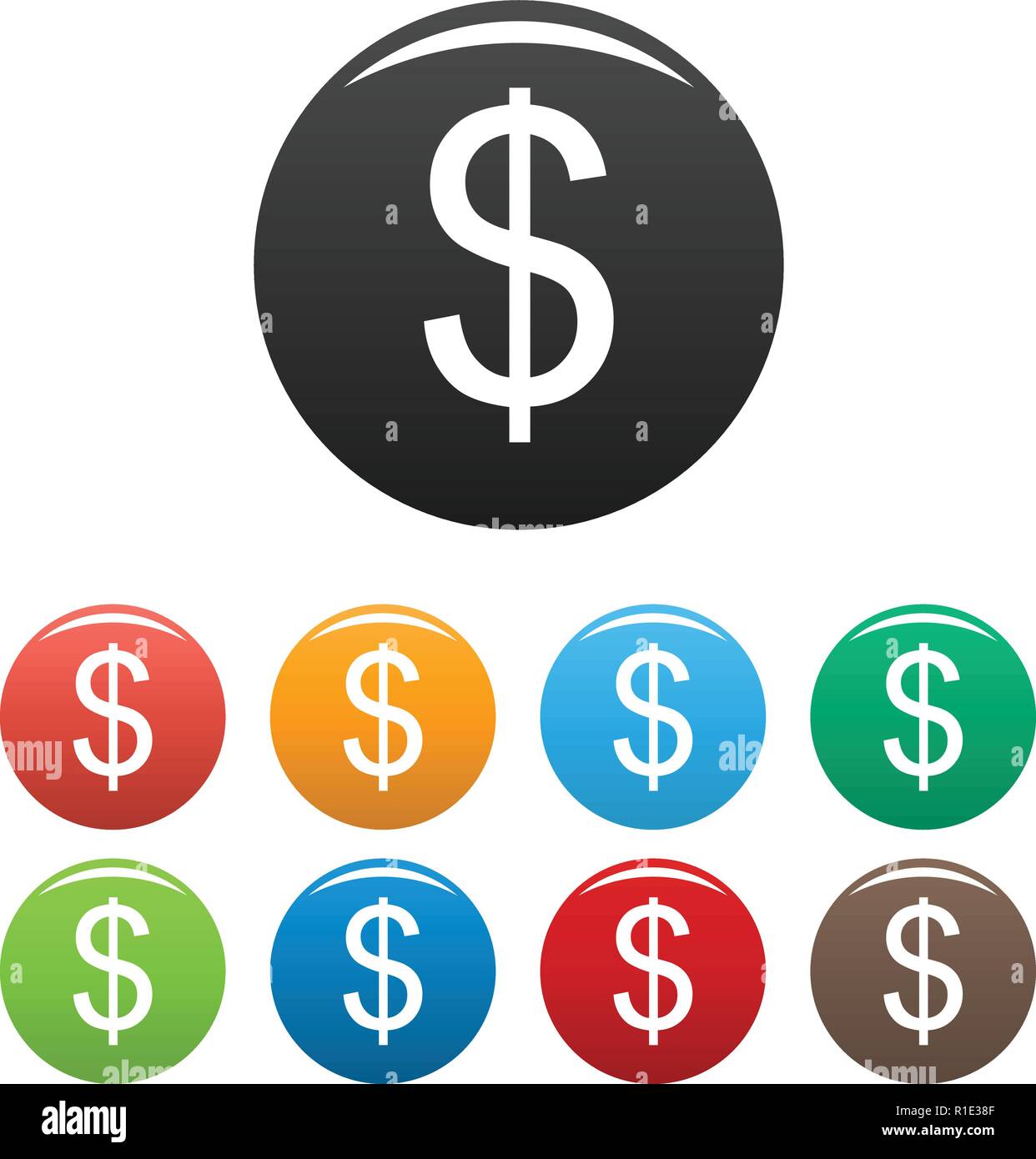 Dollar icons set. Vector simple set of dollar vector icons in different ...