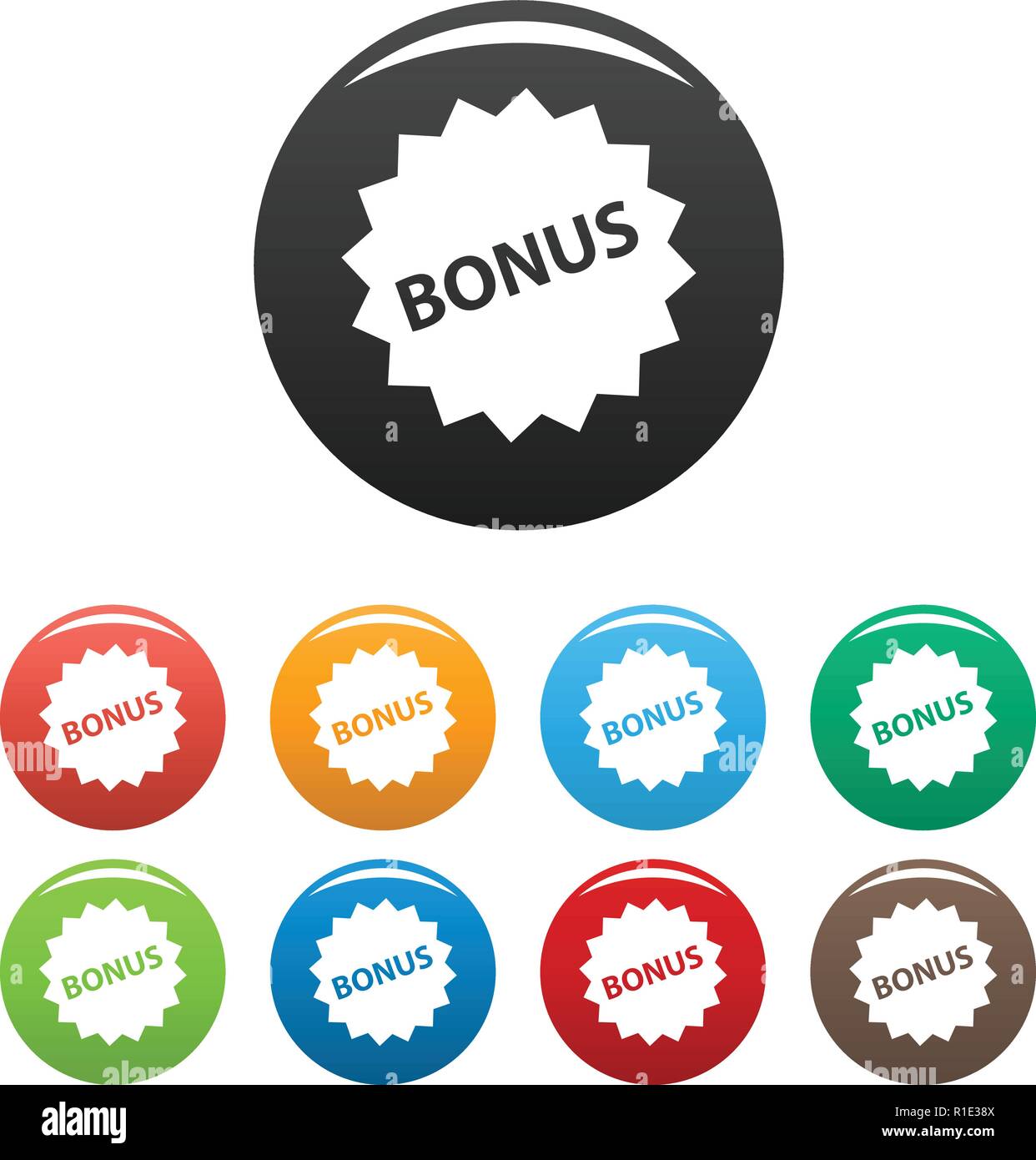 Bonus sign icons set. Vector simple set of bonus sign vector icons in ...