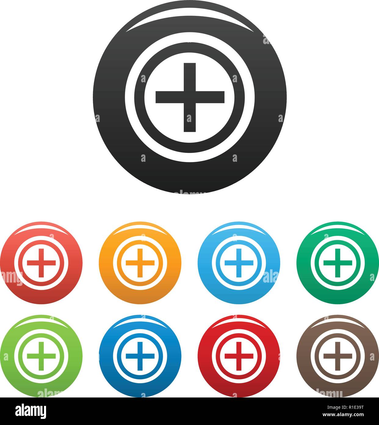 Plus icons set. Vector simple set of plus vector icons in different ...