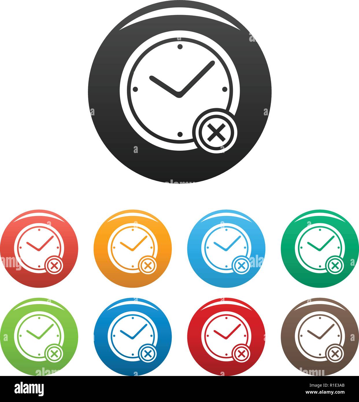 No time icons set. Vector simple illustration of no time icons isolated ...