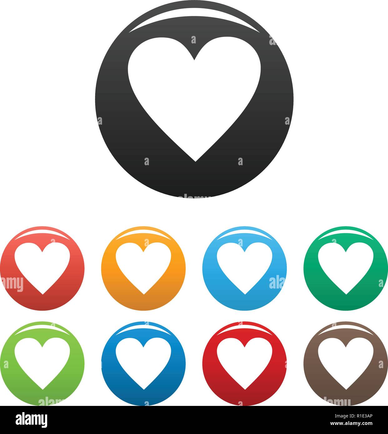 New heart icons set. Vector simple illustration of new heart icons ...