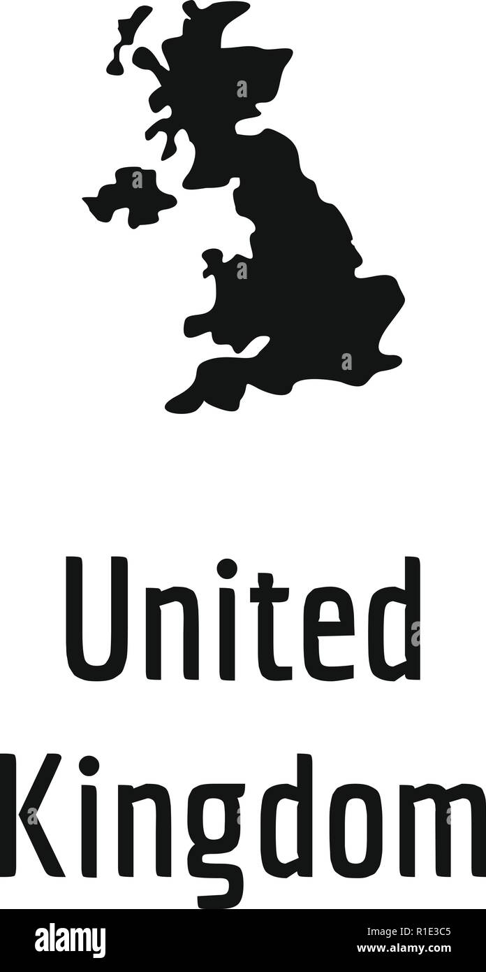 United Kingdom map in black. Simple illustration of United Kingdom map ...