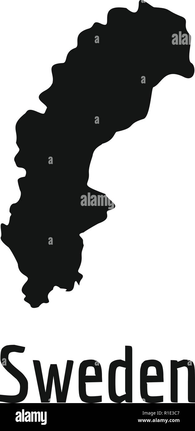 Sweden map in black. Simple illustration of Sweden map vector isolated ...