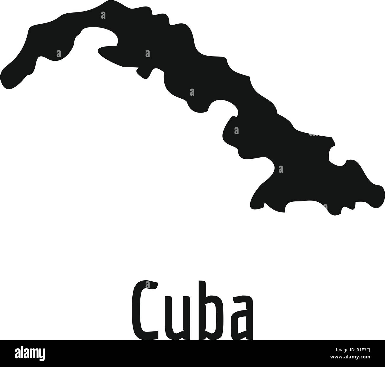 Cuba map in black. Simple illustration of Cuba map vector isolated on ...