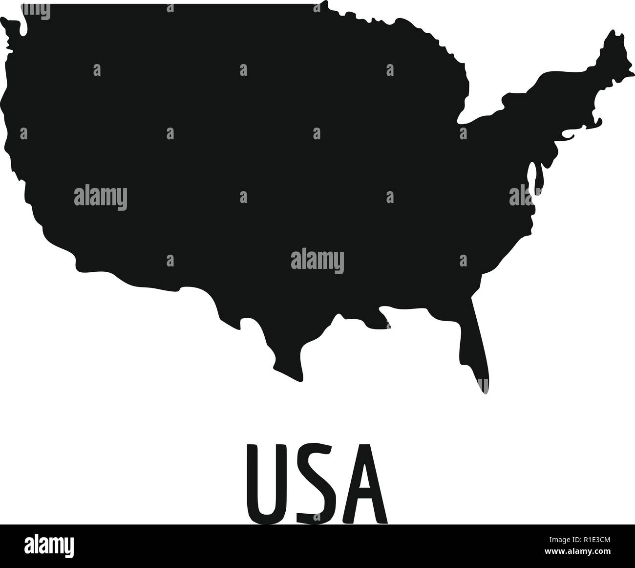 USA map in black. Simple illustration of USA map vector isolated on ...