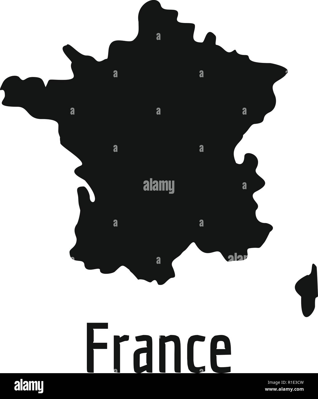 France map in black. Simple illustration of France map vector isolated ...