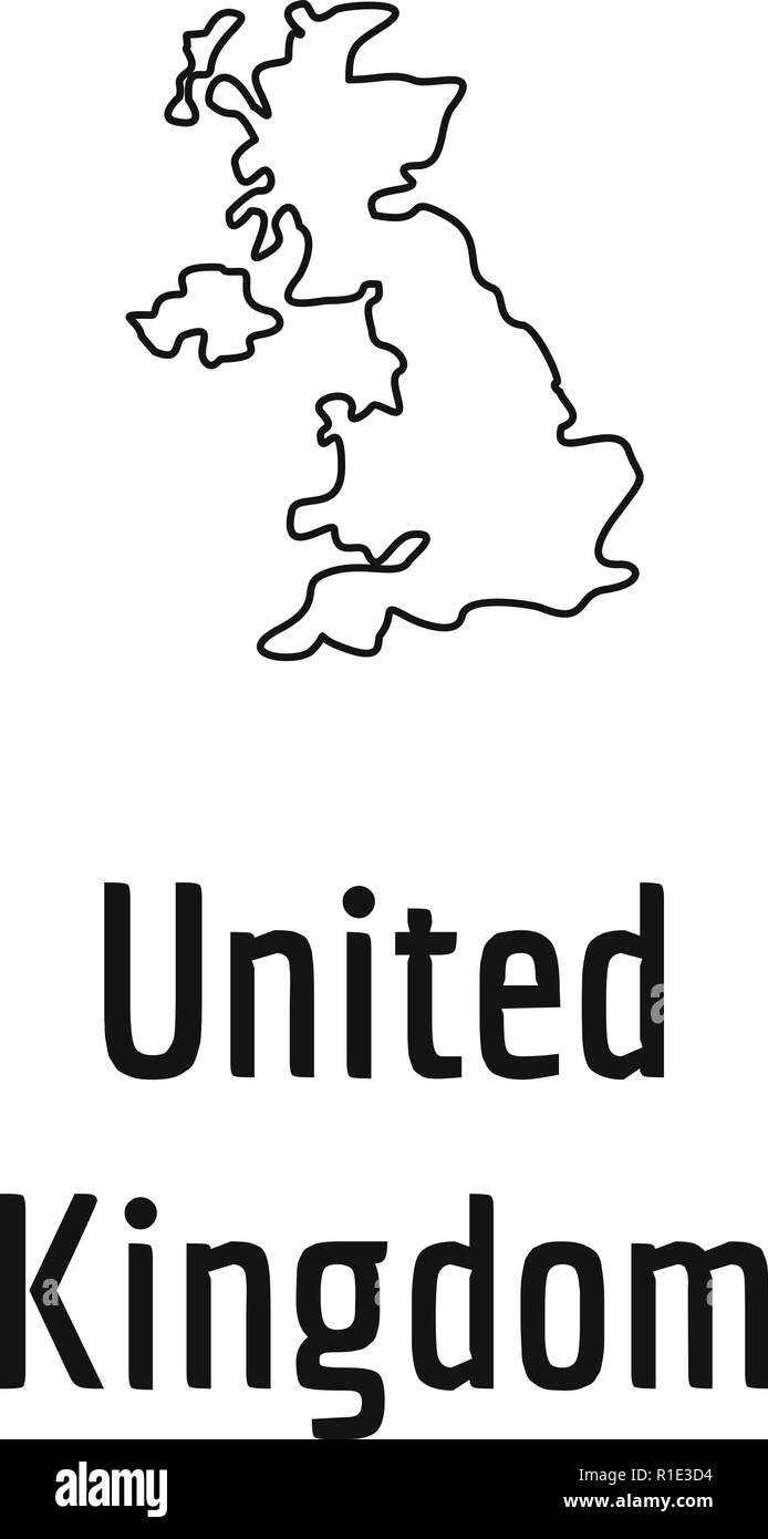 United Kingdom map thin line. Simple illustration of United Kingdom map ...