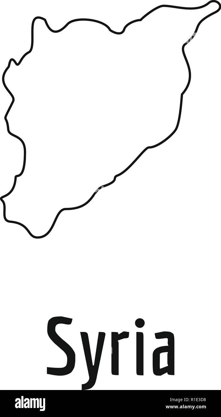 Syria map thin line. Simple illustration of Syria map vector isolated ...