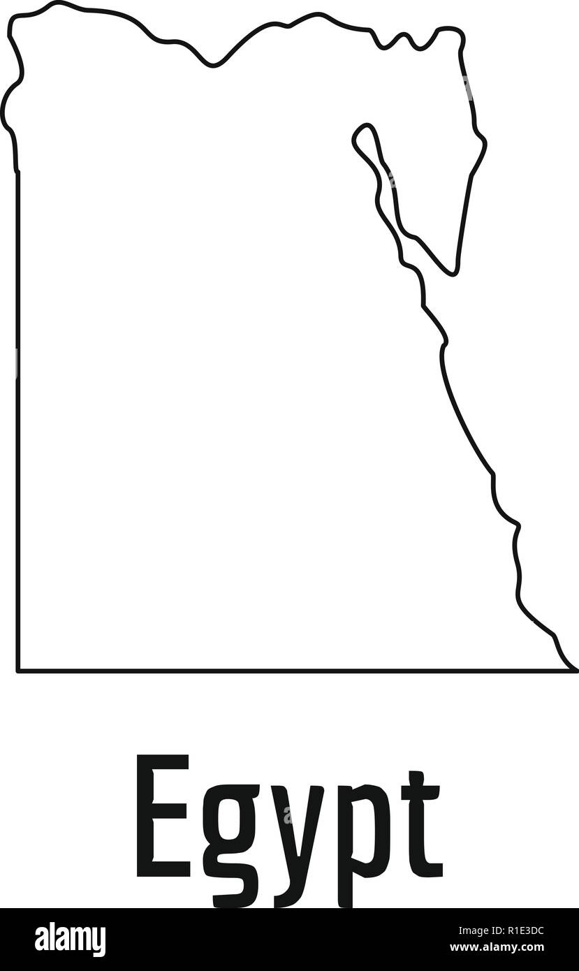 Egypt map thin line. Simple illustration of Egypt map vector isolated ...