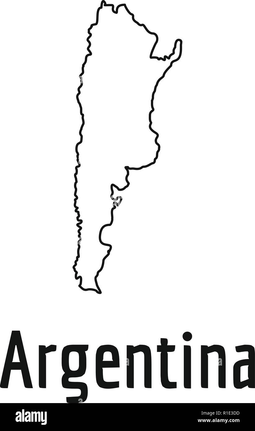 Argentina map thin line. Simple illustration of Argentina map vector ...