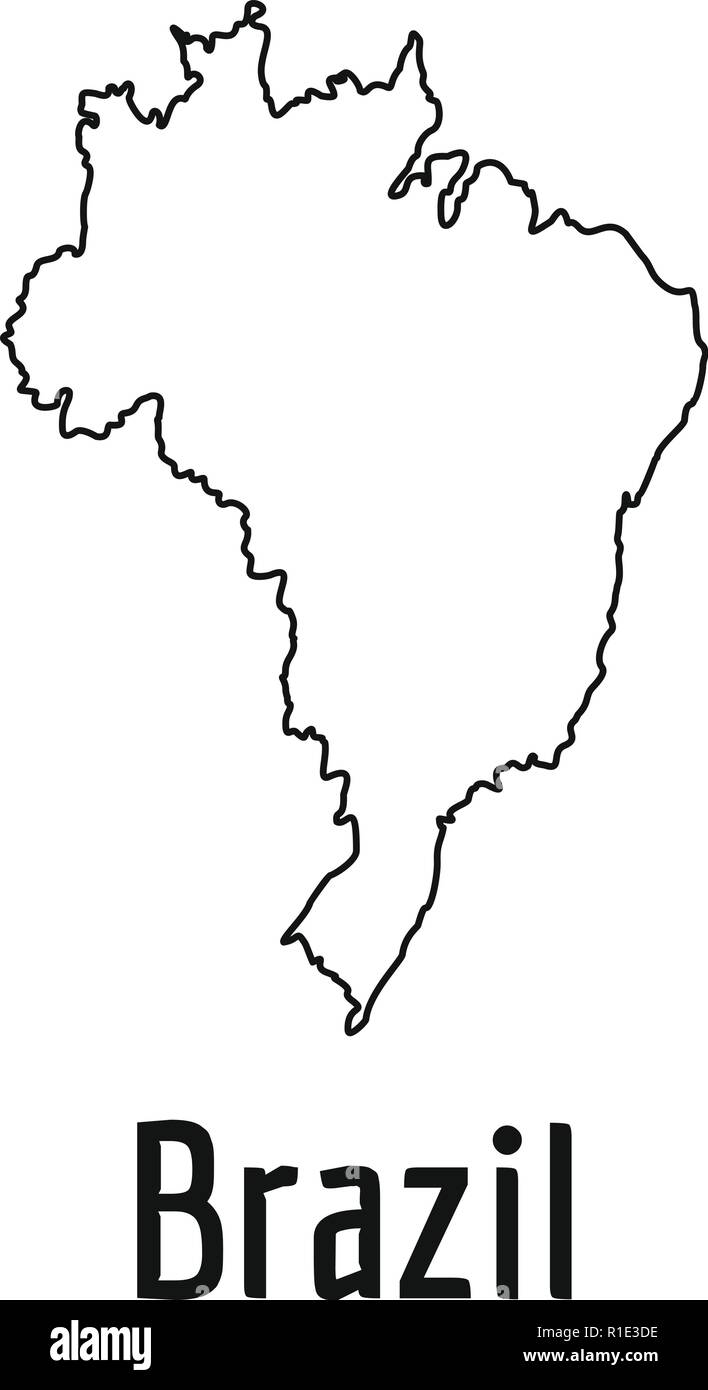 Brazil map thin line. Simple illustration of Brazil map vector isolated ...