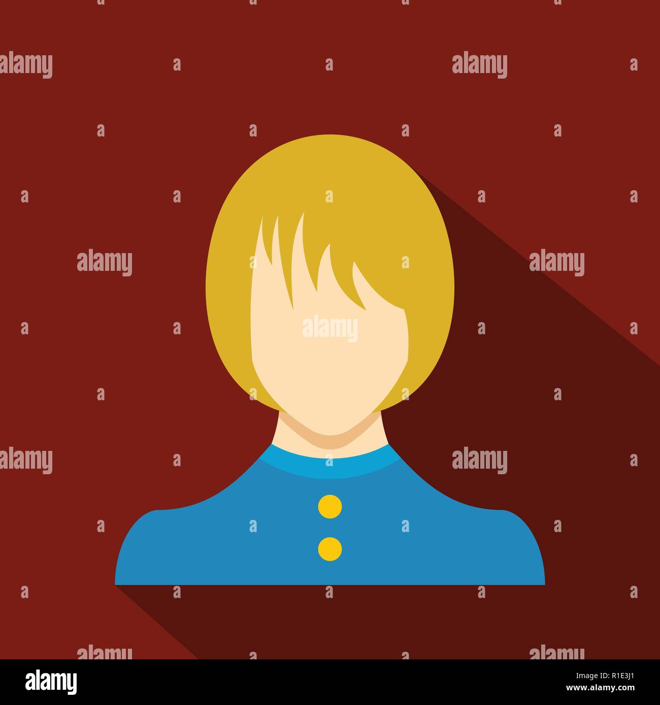 Female user icon. Flat illustration of female user vector icon for any ...